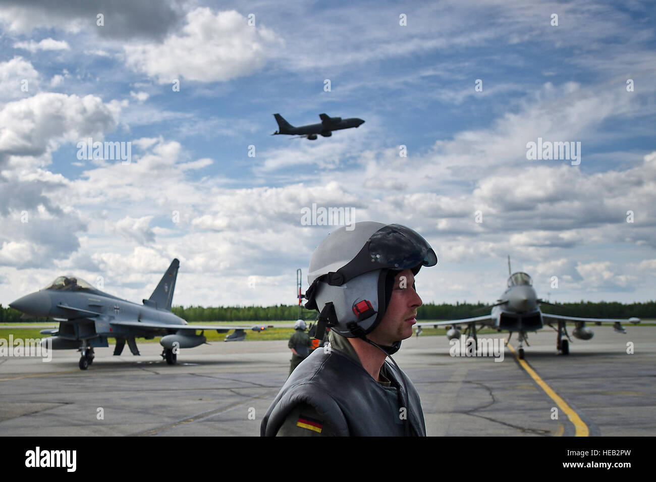 German air force Tech. Sgt. Alex Muller, crew chief, awaits clearance ...