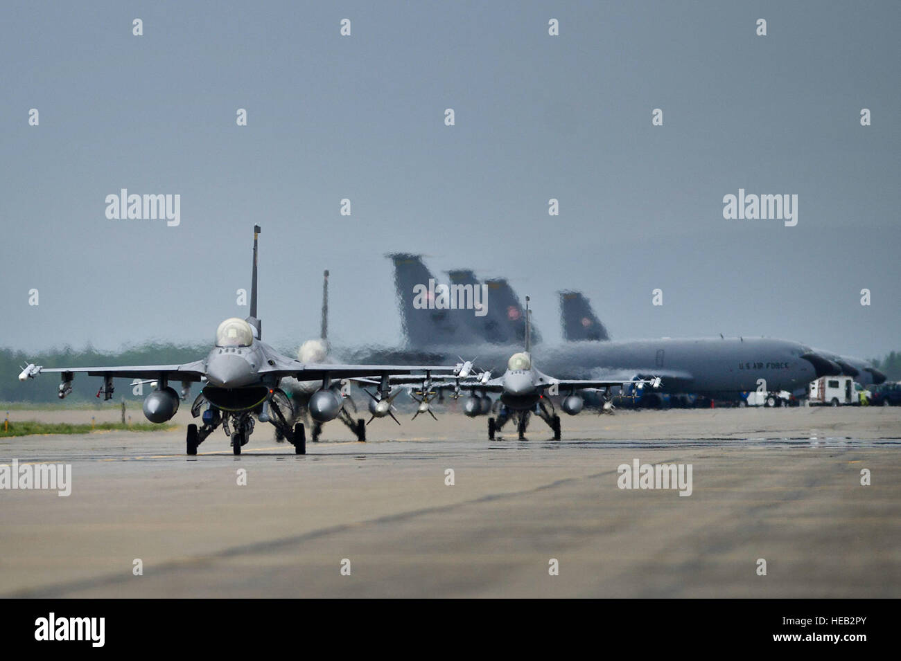 Three U.S. Air Force F-16C Fighting Falcons from the 77th Fighter ...