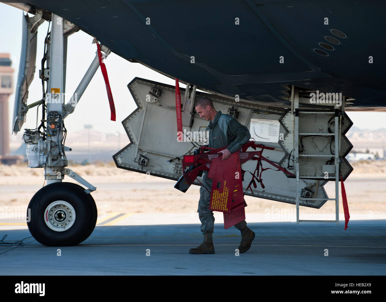 U.S. Air Force Senior Airman Eric Pope, 509th Aircraft Maintenance ...