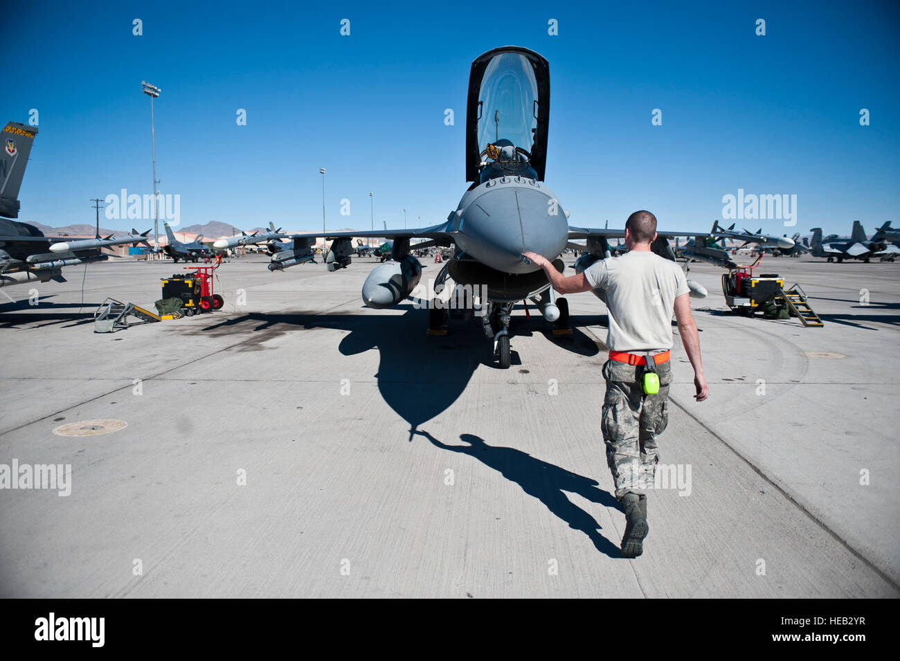 Airman 1st Class Aaron Hoffhines, a crew chief assigned to the 20th ...