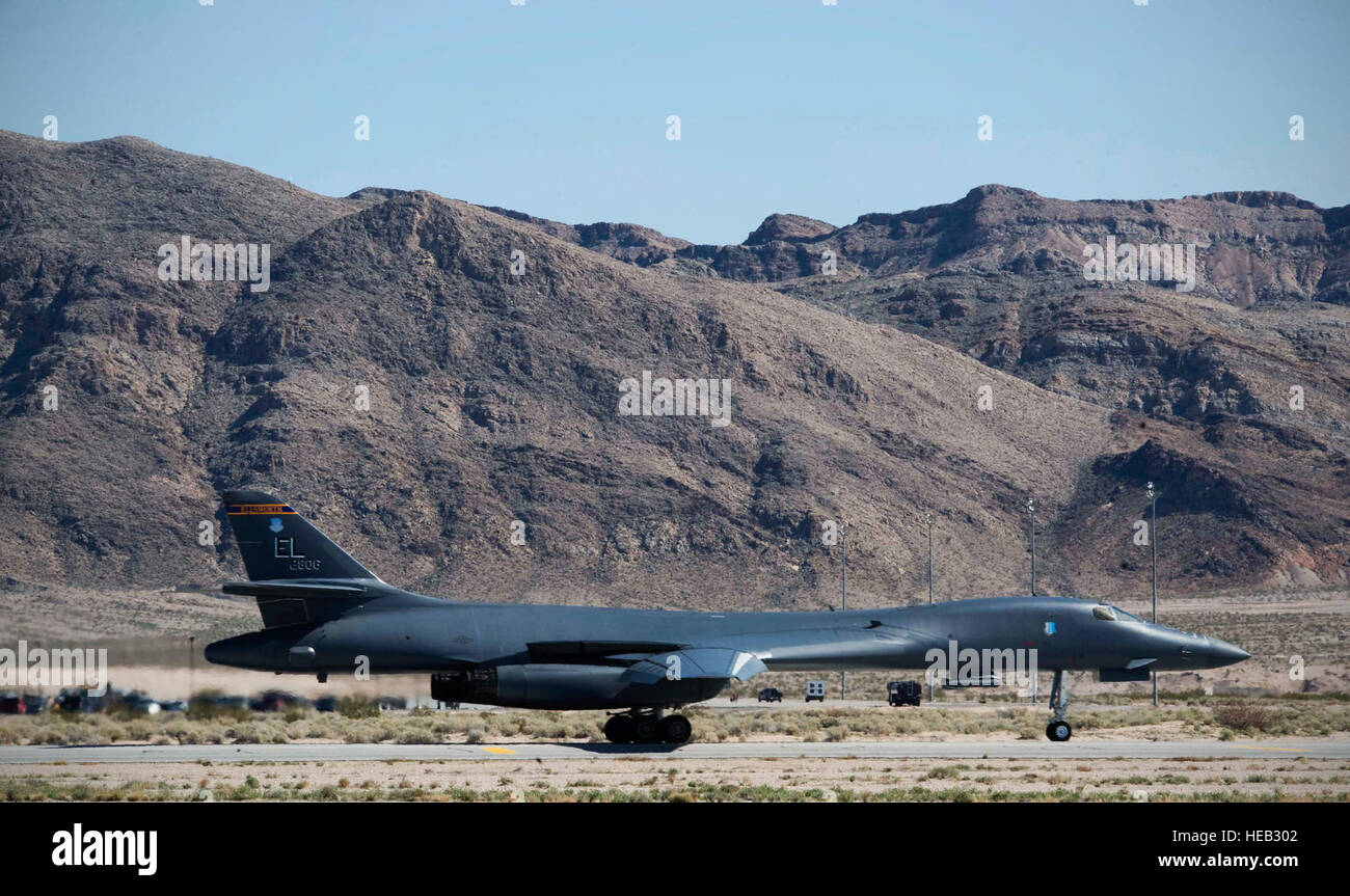 A B-1B Lancer assigned to the 37th Bomb Squadron, Ellsworth Air Force ...