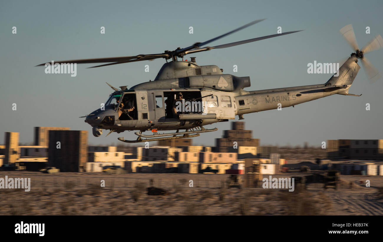A U.S. Marine Corps UH-1Y Venom assigned to Marine Aviation Weapons and ...