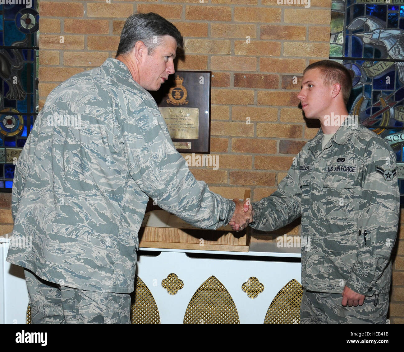 U.S. Air Force Lt. Col. Henry Close, left, 100th Air Refueling Wing ...