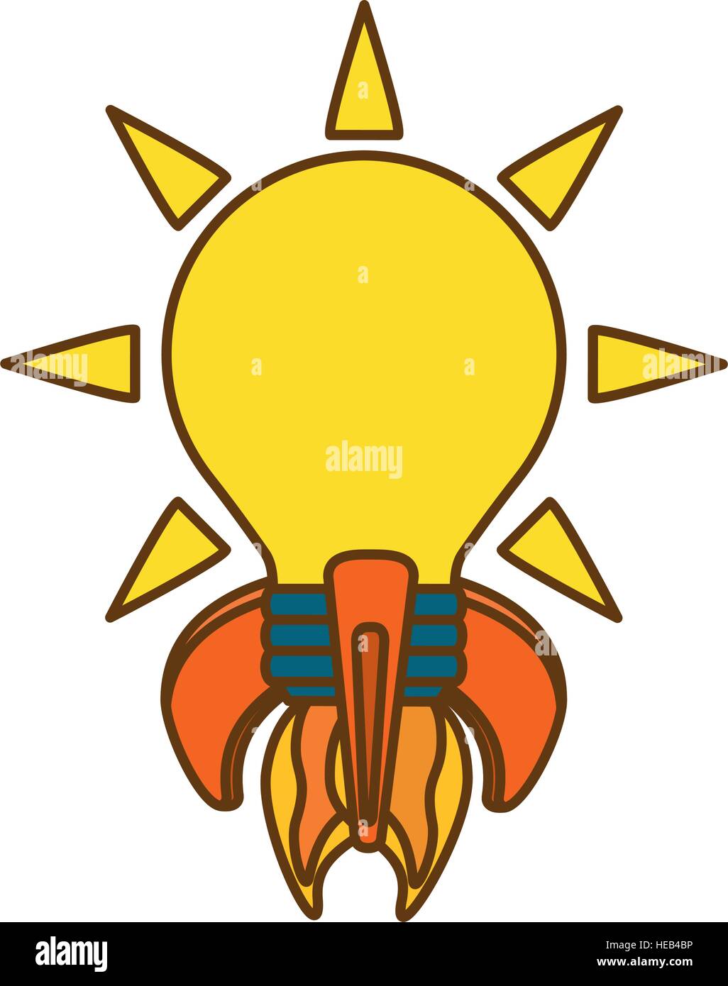 bulb light launching icon over white background. start-up concept ...