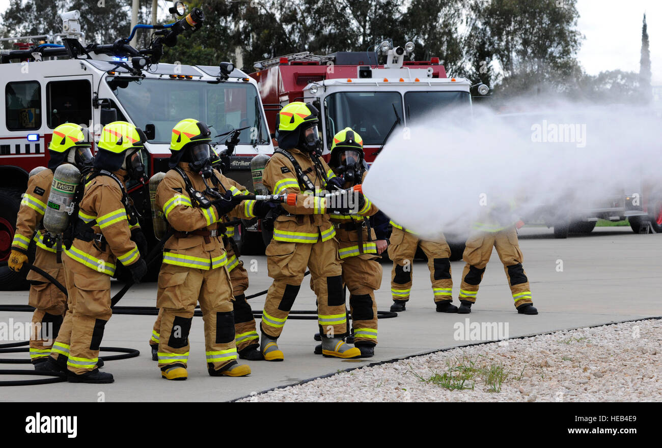 Firefighters from the 39th Civil Engineer Squadron at Incirlik Air Base ...