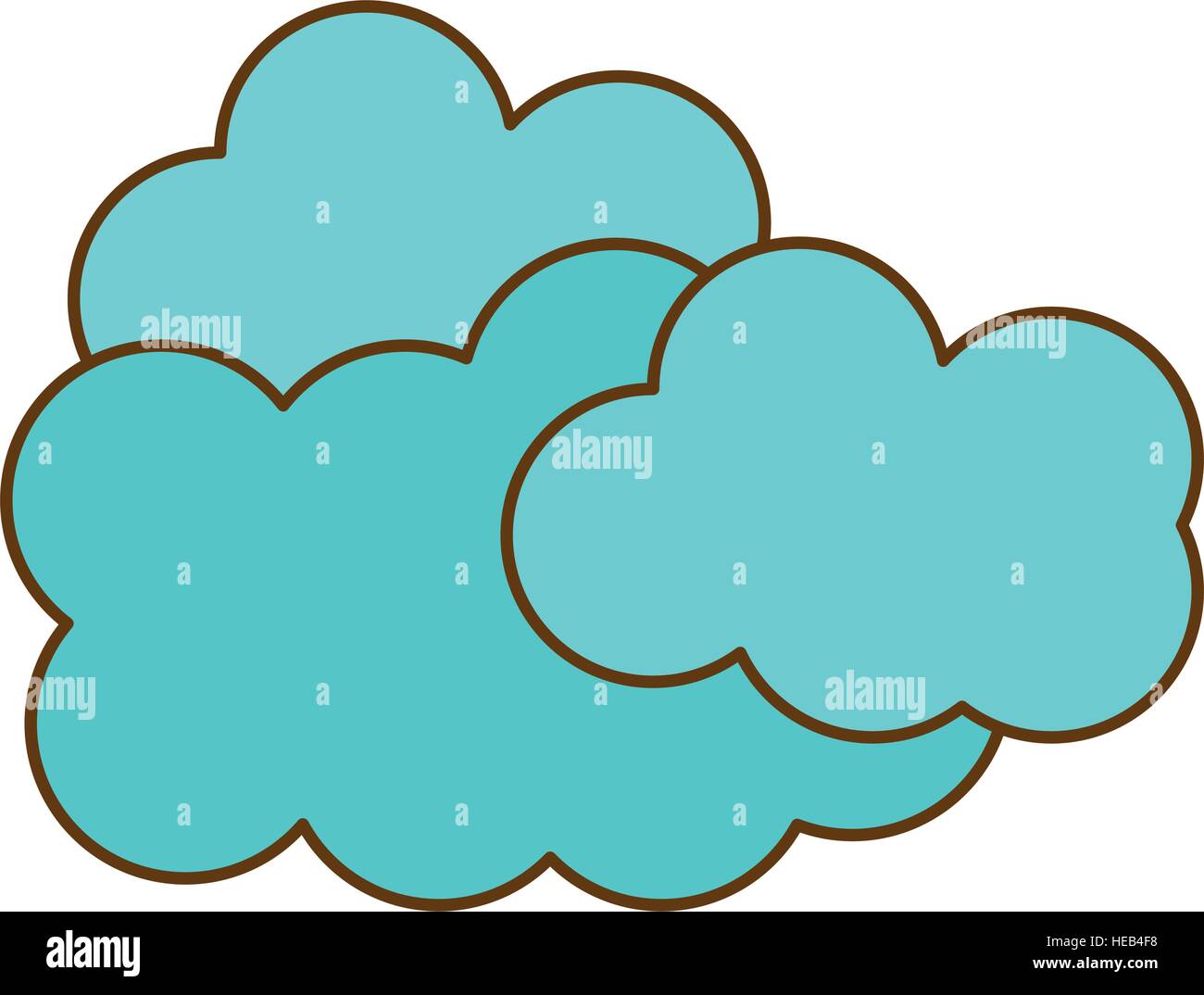 blue clouds icon over white background. colorful design. vector ...