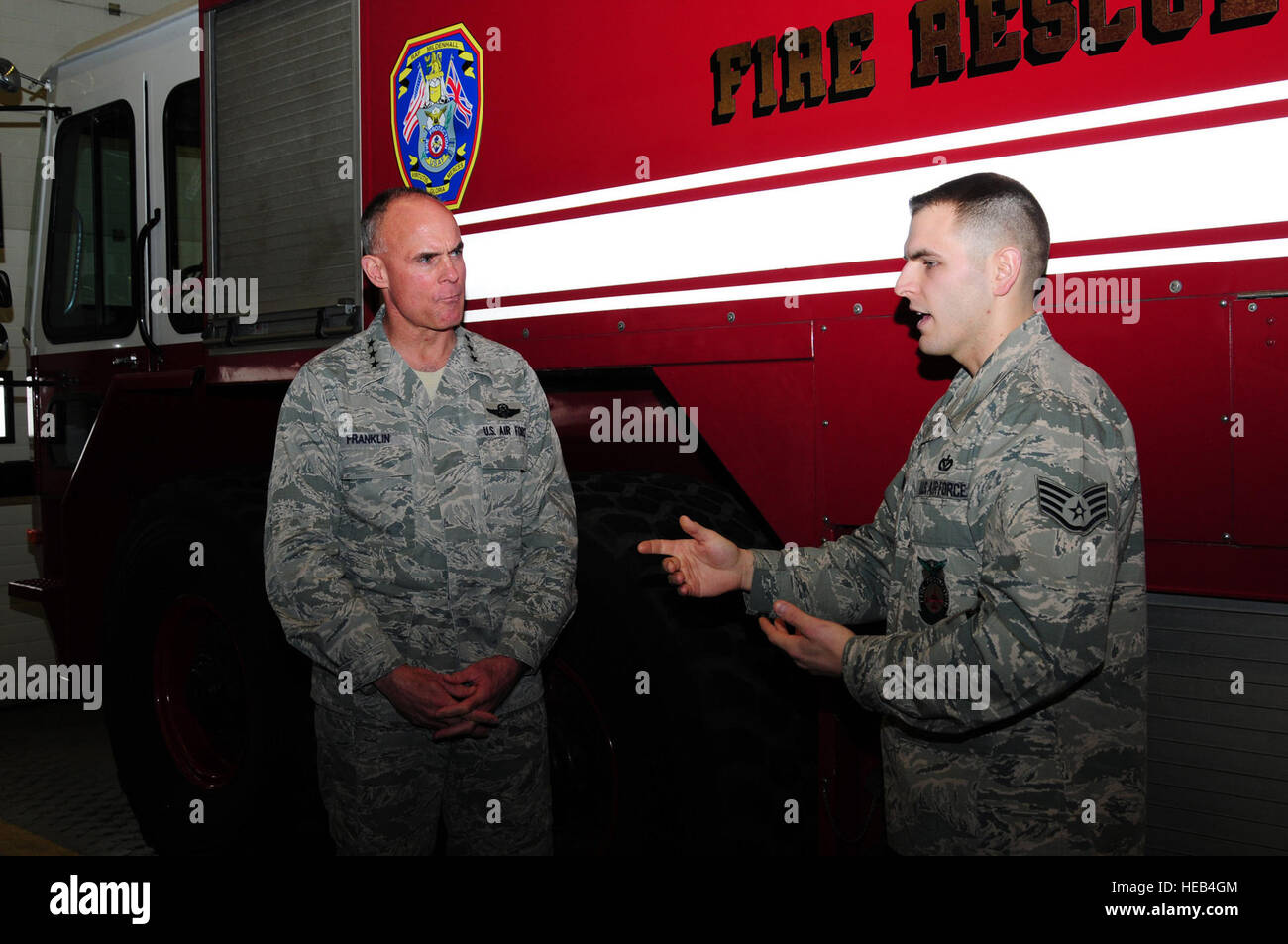 Staff Sgt. David Ordway, 100th Civil Engineer Squadron firefighter ...