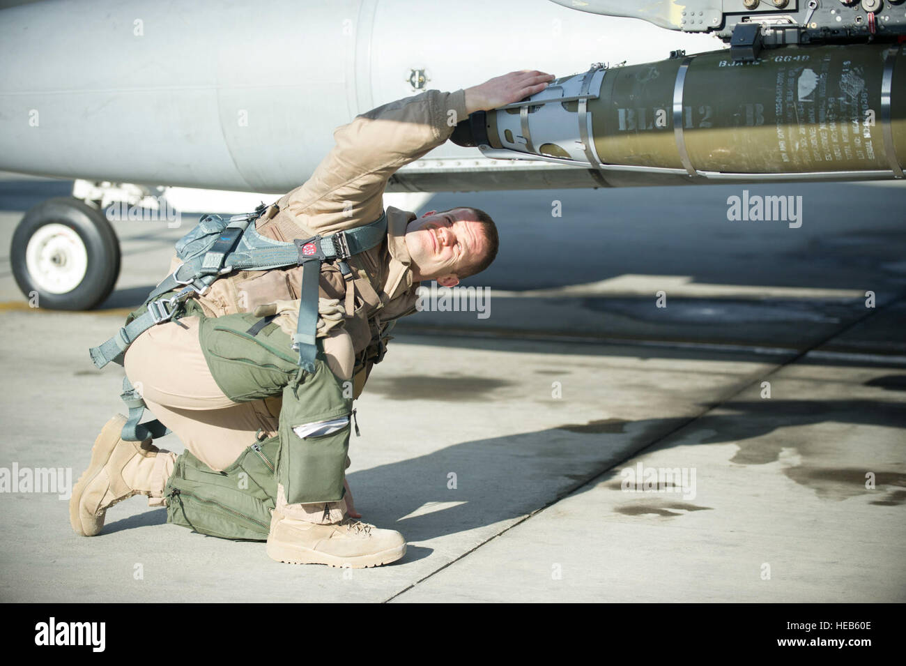 Maj. Chris Carden, 421st Expeditionary Fighter Squadron pilot, performs ...