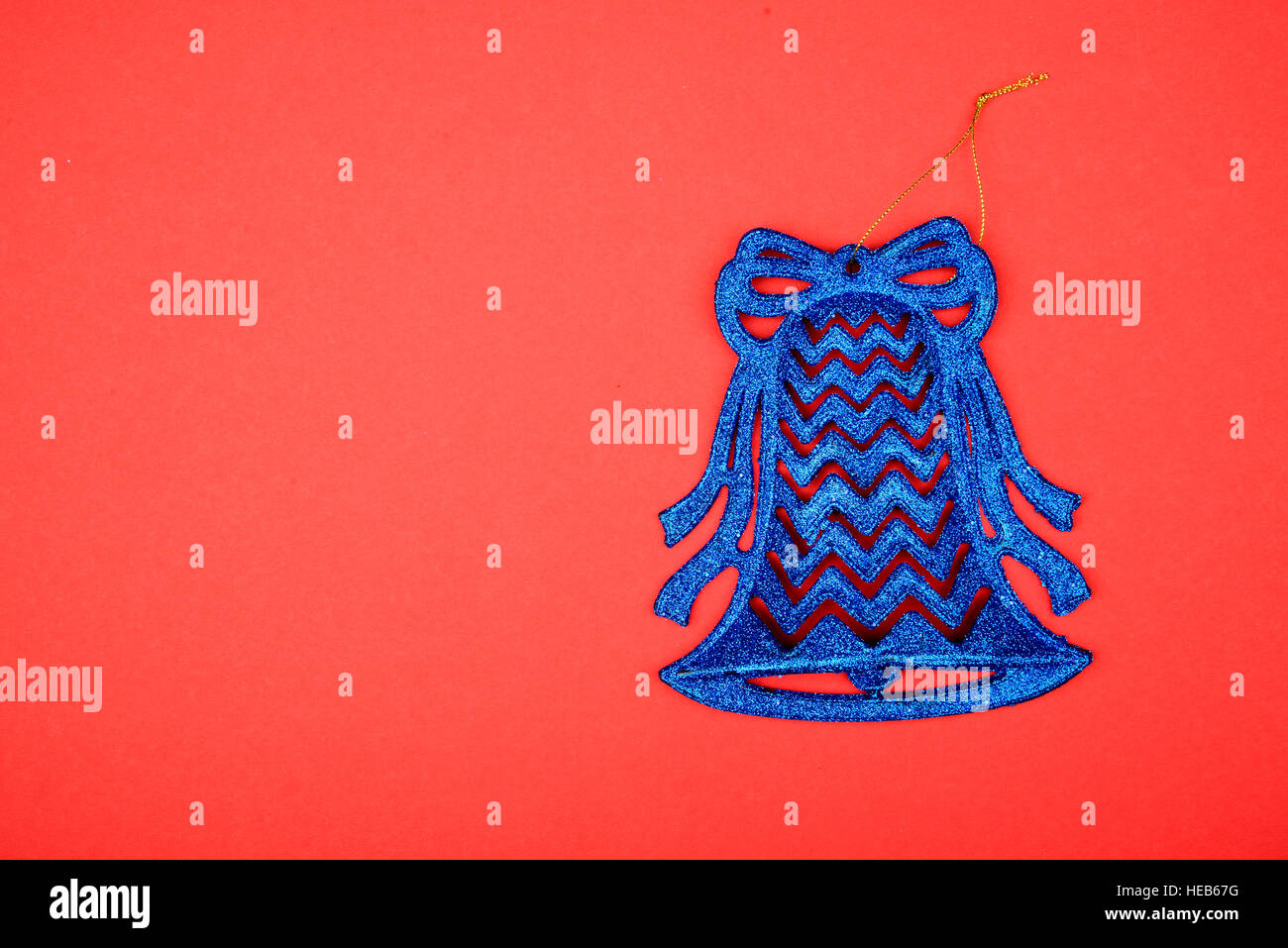 Christmas ornament on red background. You can put your message in here ...