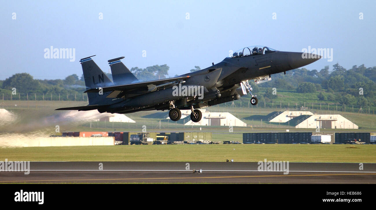 ROYAL AIR FORCE LAKENHEATH, England -- A 494th Fighter Squadron F-15E ...