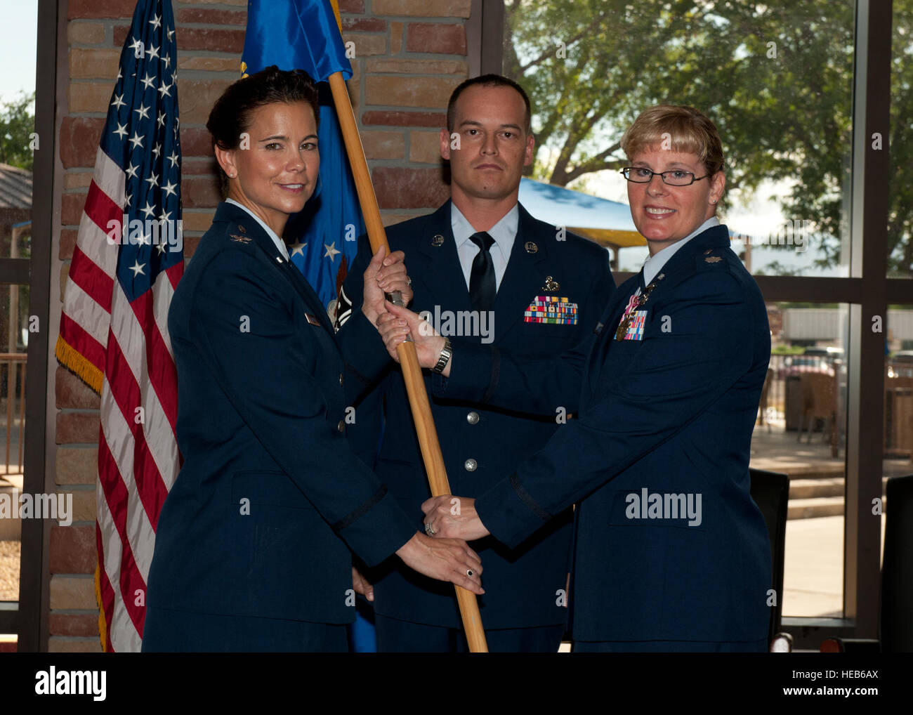 Lt. Col. Kathleen Mackey, the outgoing 49th Medical Support Squadron ...