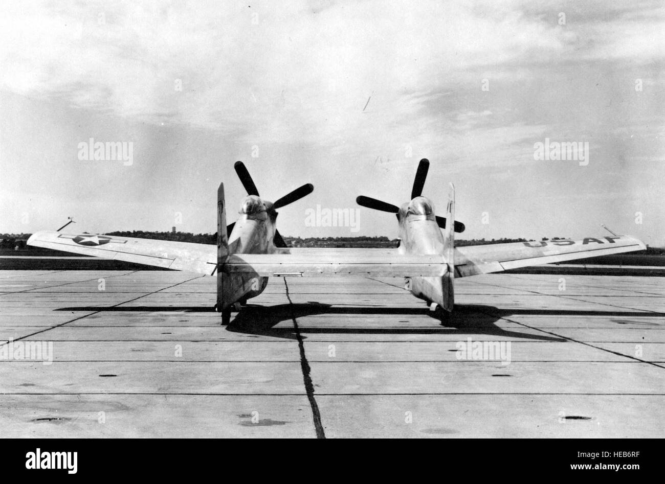 Aft view of North American F-82E. (U.S. Air Force photo Stock Photo - Alamy
