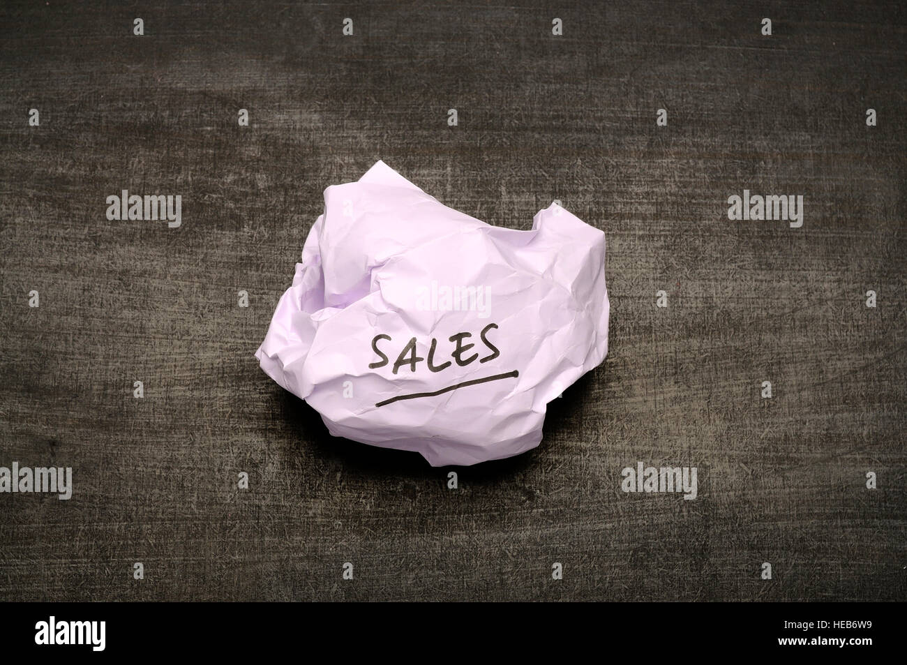 Sales concept. Sales writing on crumpled paper on blackboard Stock ...