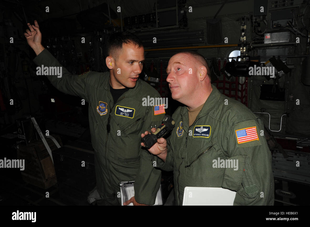 Senior Airman Michael Hemmingson receives training aboard a C-130 ...