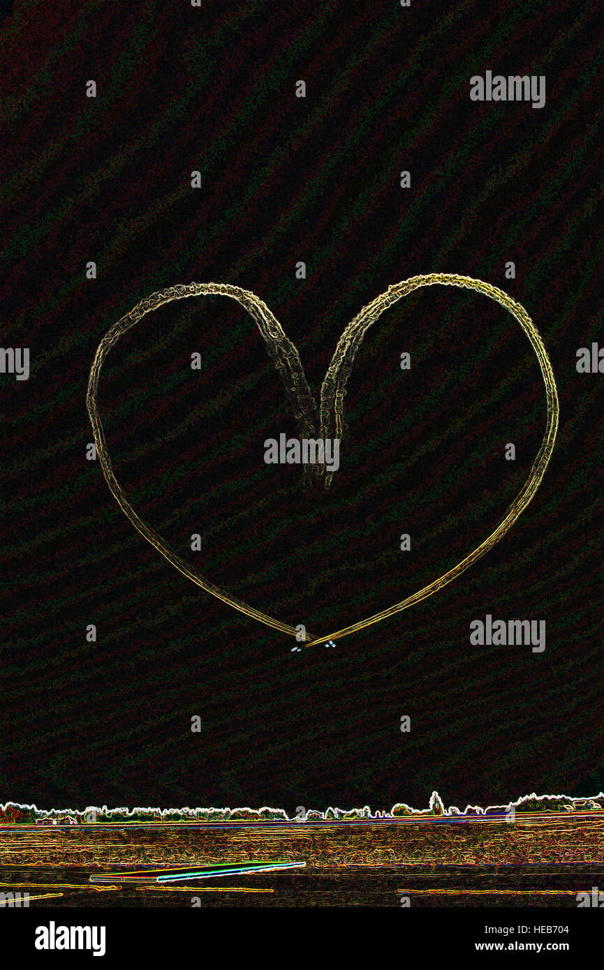 Heart - Sky Writing Aerobatic Maneuver - Digitally Manipulated Image ...