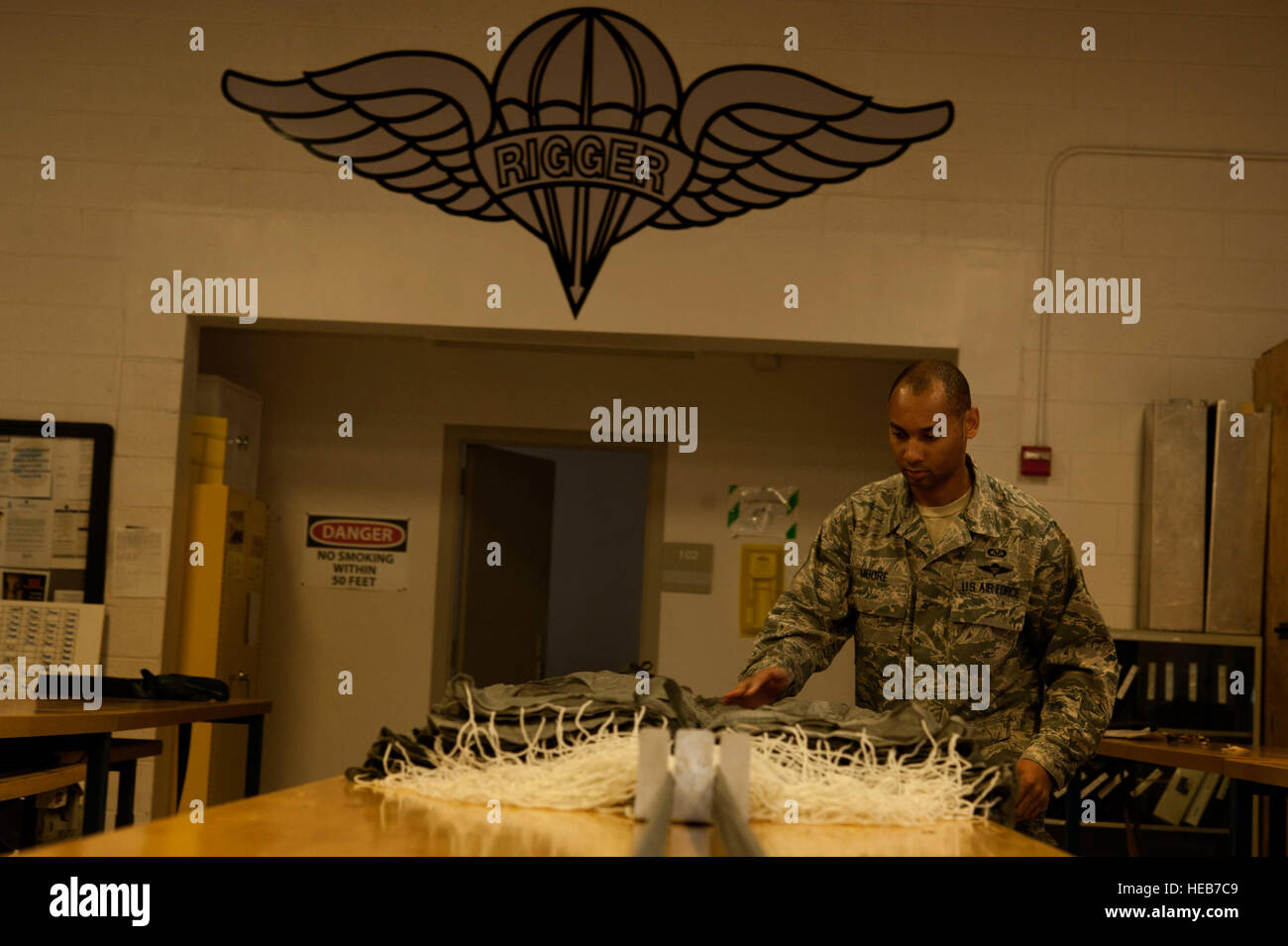 A 58th Rescue Squadron aircrew flight equipment technician cleaned and ...