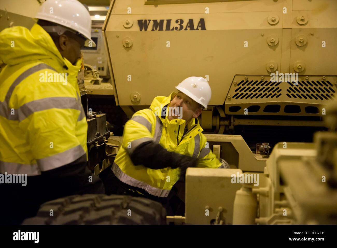 Lt. Col. Bryan Memoli, 841st Transportation Battalion commander, shows ...