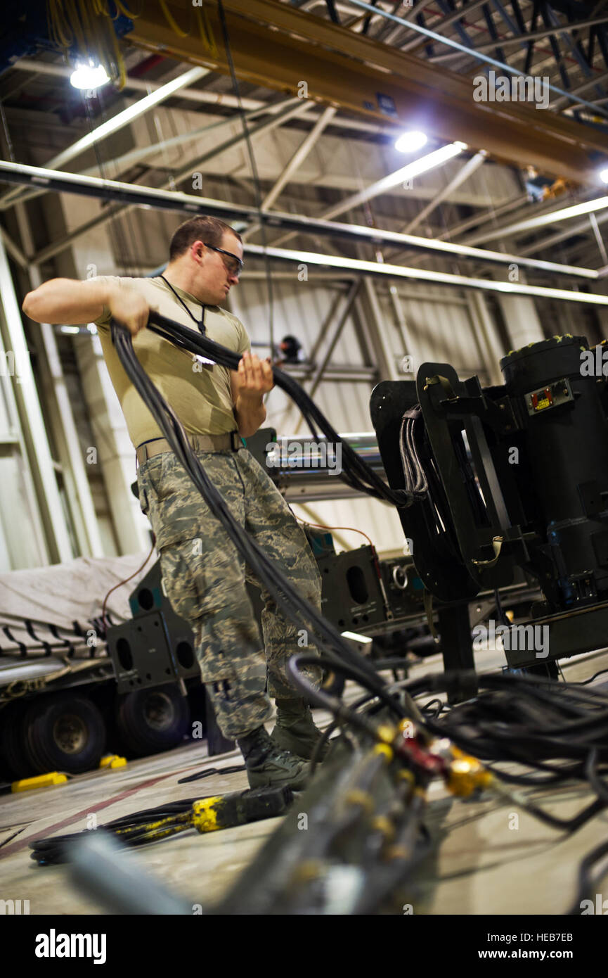 Airman 1st Class Matthew Harmon, 5th Aircraft Maintenance Squadron load ...