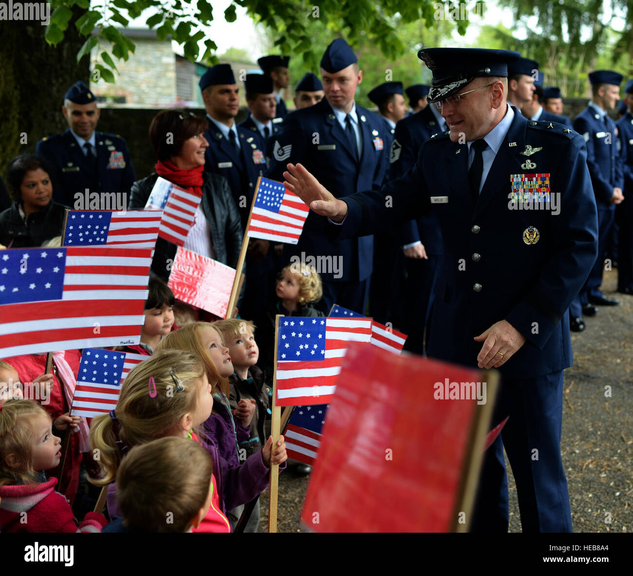 U.S. Air Force Maj. Gen. Andrew Mueller, right, the commander of the ...