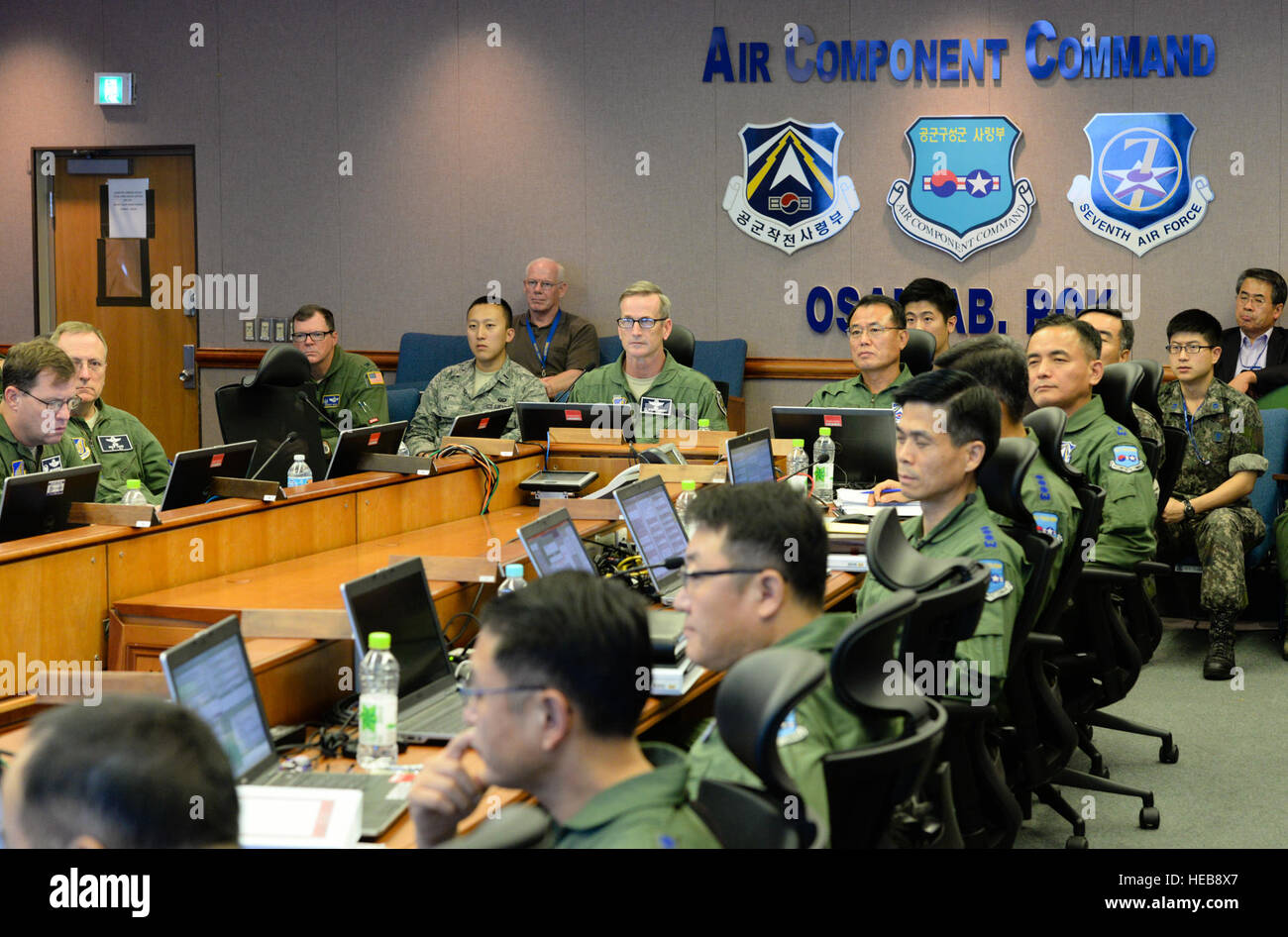 Air Component Command senior leadership holds a teleconference with ...