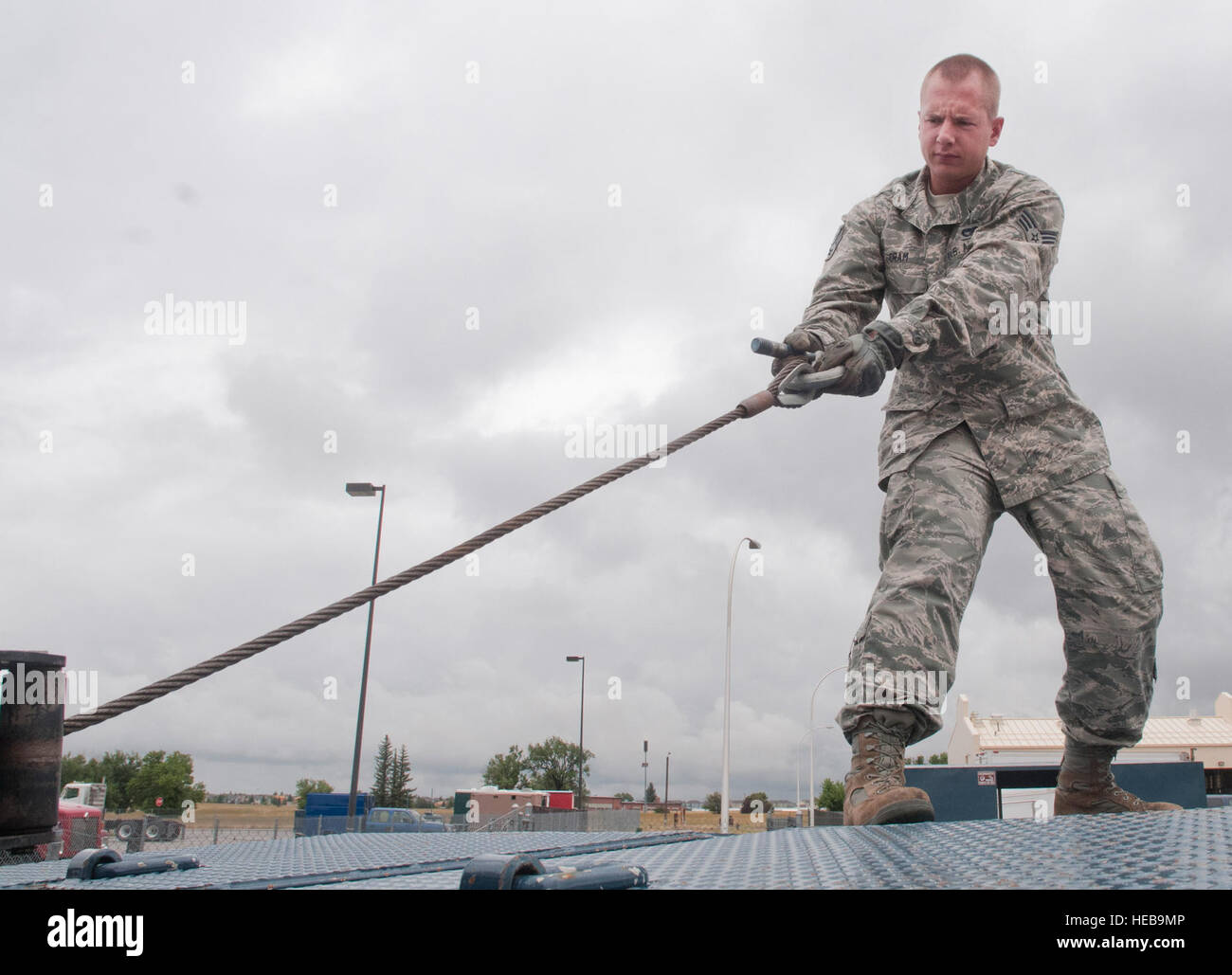 Senior Airman Richard Cram, 90th Logistics Readiness Squadron vehicle ...