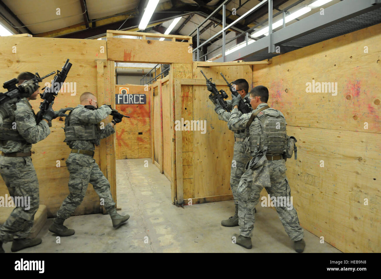 Airmen of the 90th Security Forces Group conduct close quarter battle ...