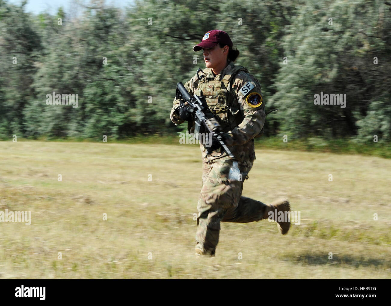 Staff Sgt. Christina Lee, 91st Security Forces Group Global Strike Challenge team, runs through ...