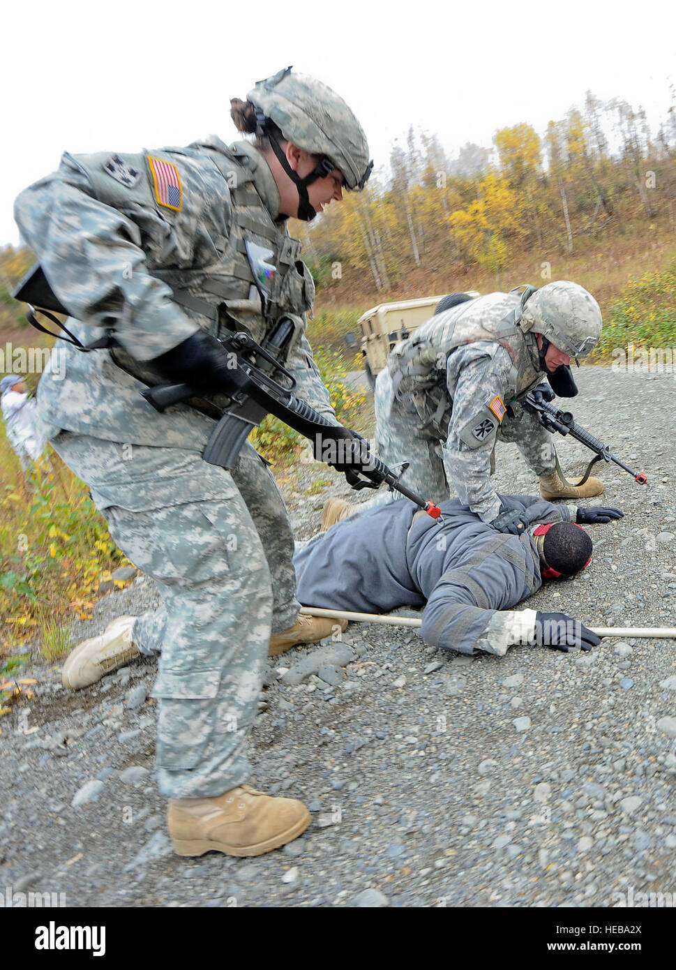 Soldiers from the 95th Chemical Company, 6th Engineer Battalion, detain ...