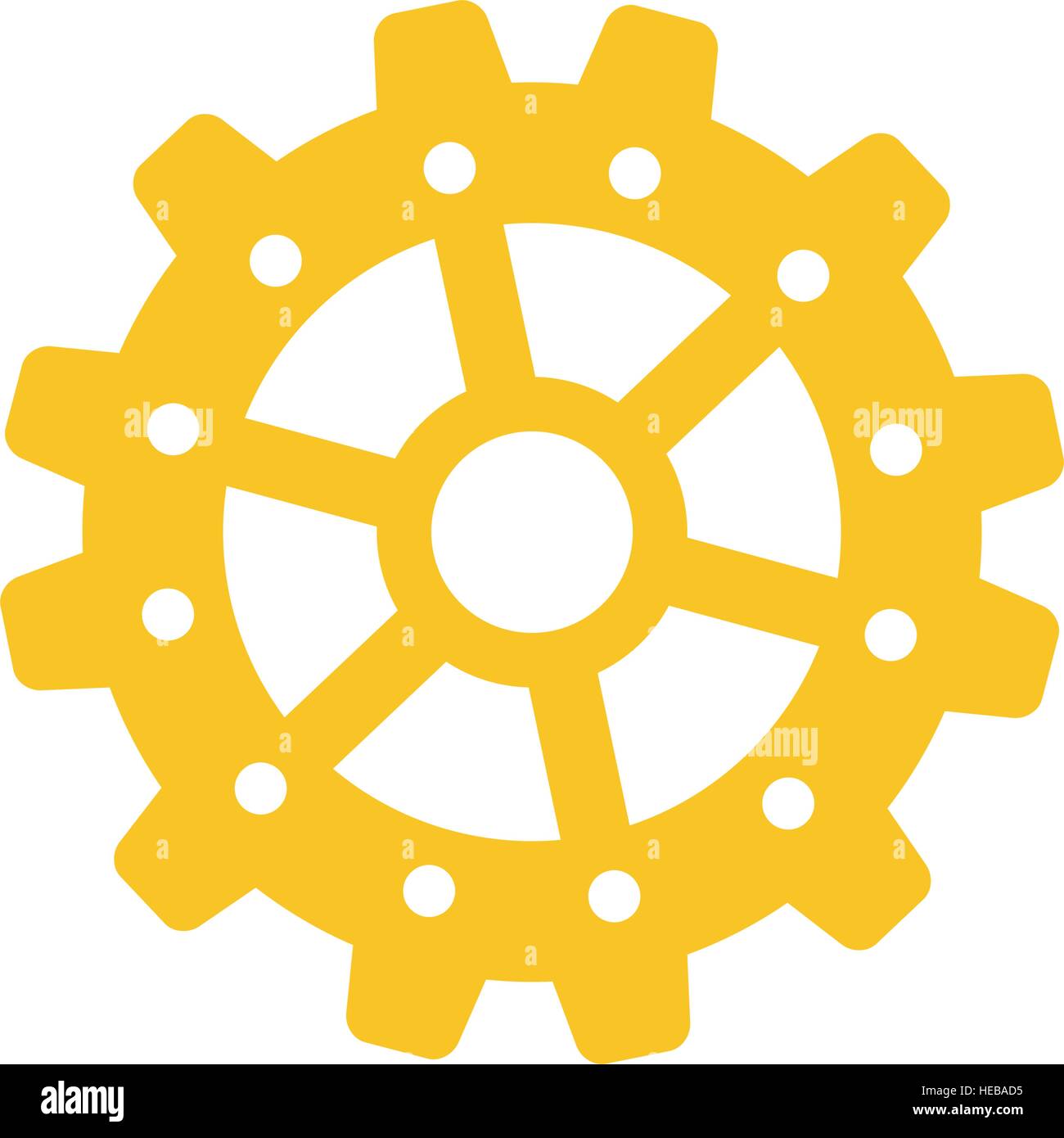 Vector yellow gear cog wheel Stock Vector Images - Alamy