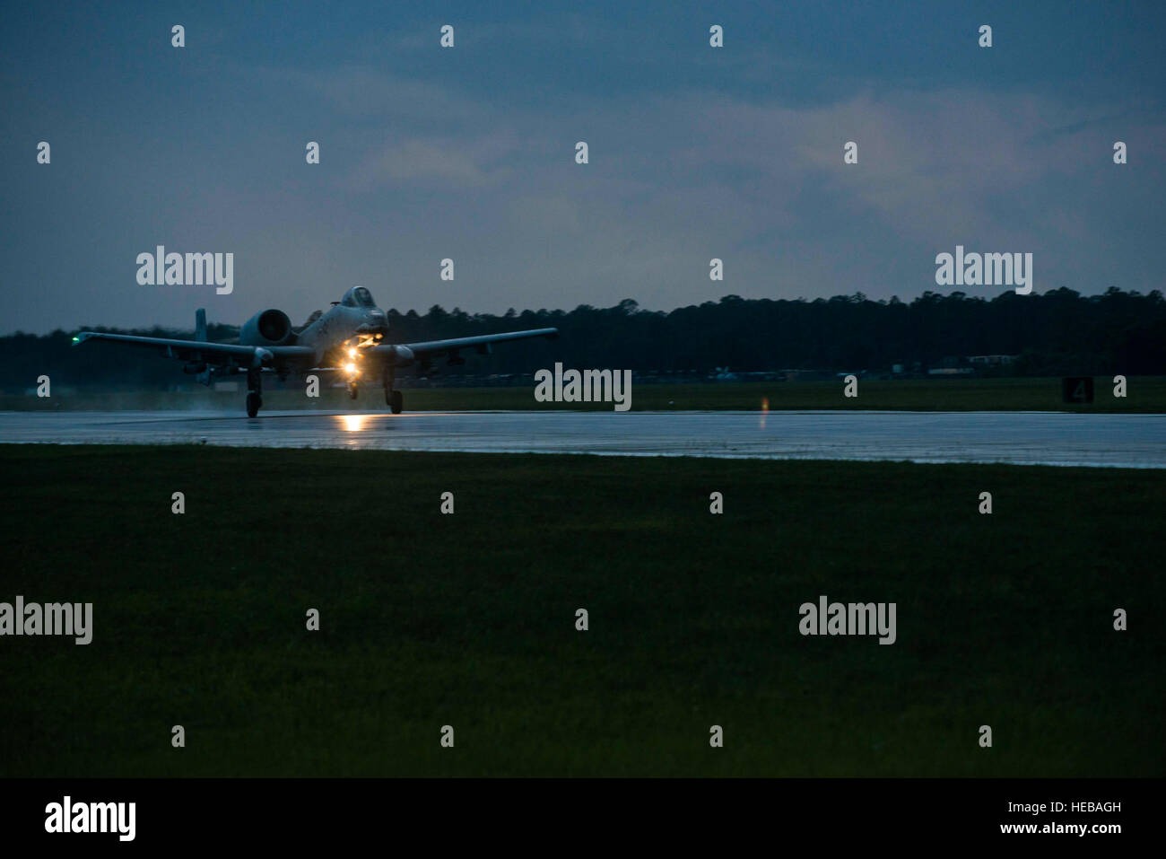 An A-10C Thunderbolt II takes off to perform a strafe run during ...