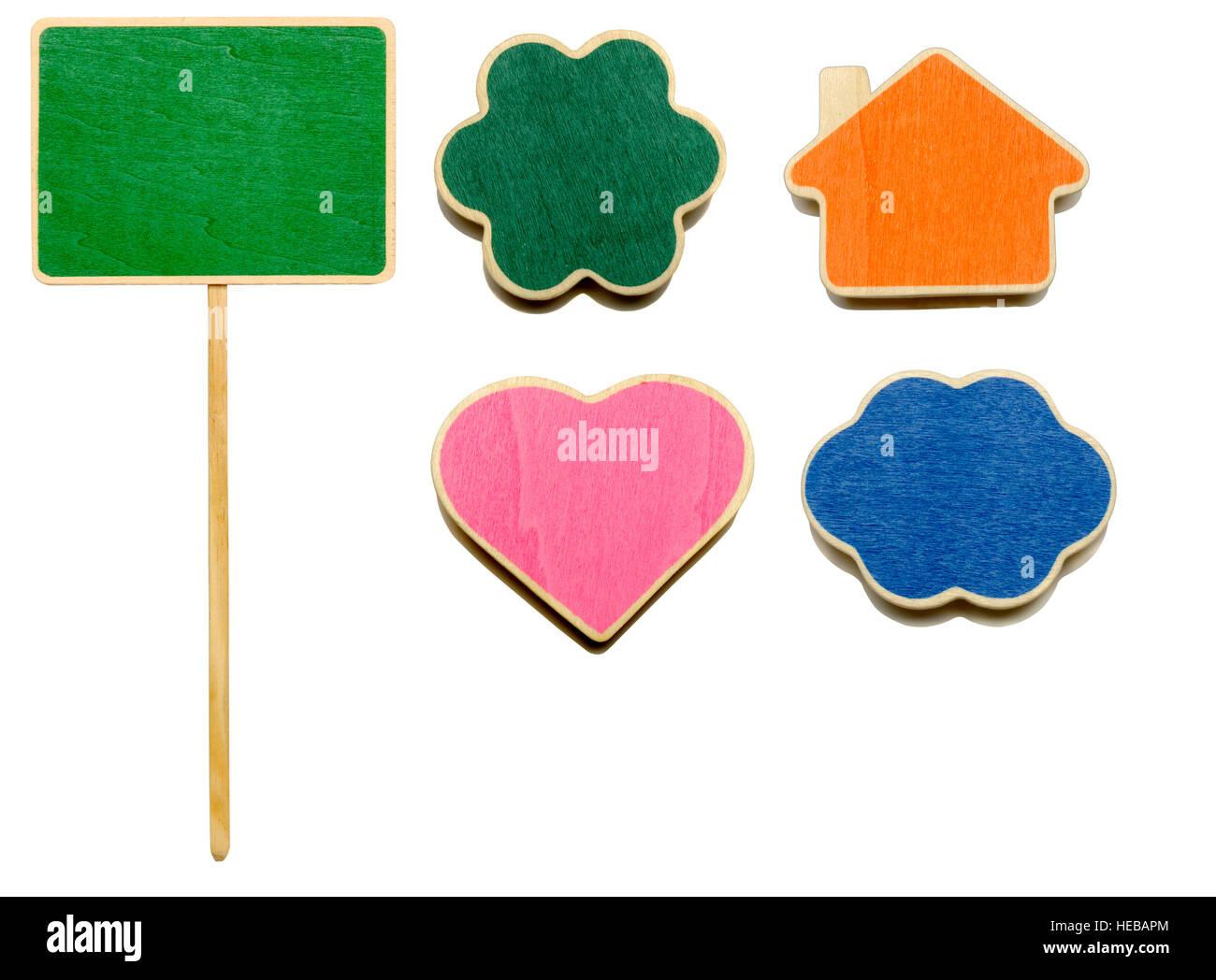 Set of colorful wood sign isolated over white background Stock Photo ...