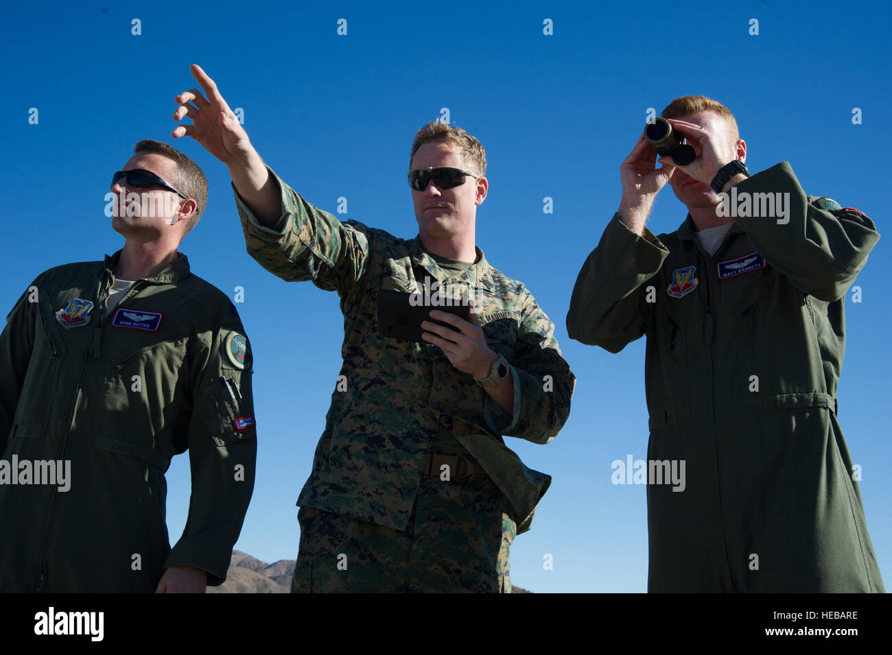 U.S. Air Force Capts. Ryan Rutter, left, and Matthew C. Barrett, right ...