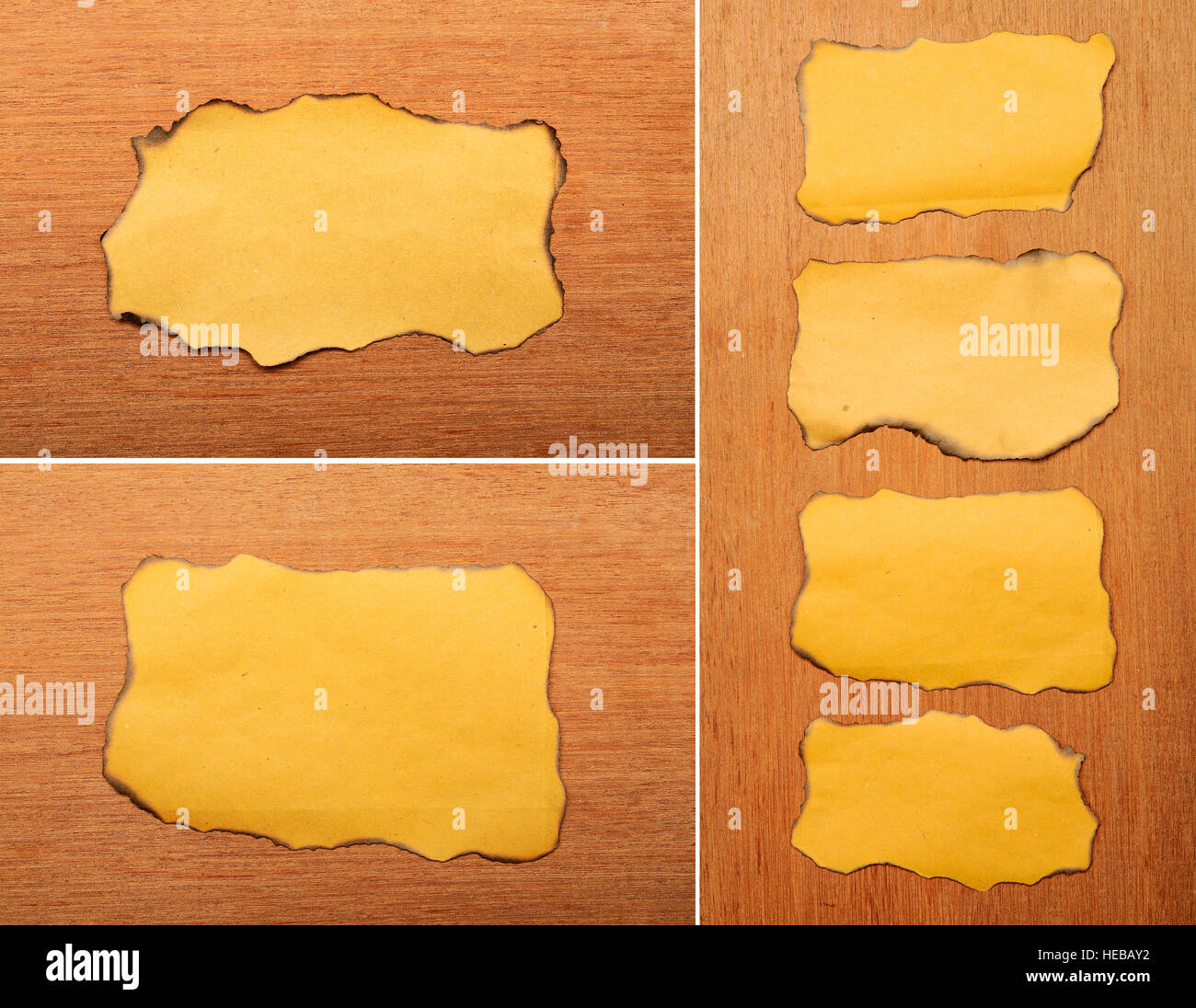 Set of burned brown paper isolated on a white background Stock Photo ...