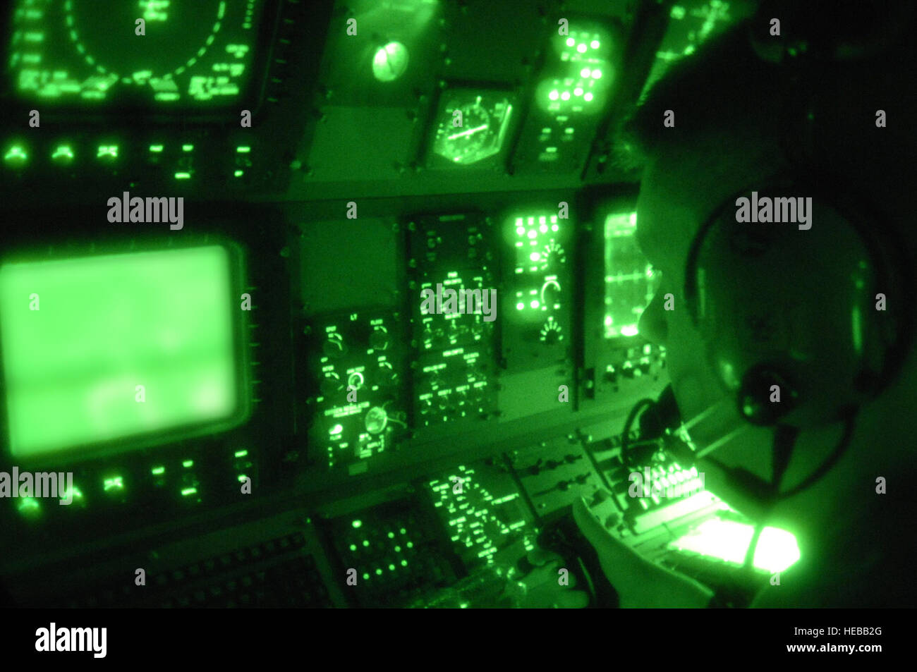 A sensor operator, 4th Special Operations Squadron, performs pre-flight ...