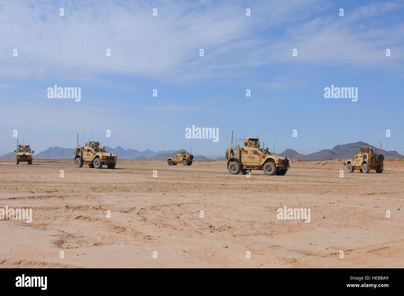 Mine resistant ambush protected military all-terrain vehicles gather at ...
