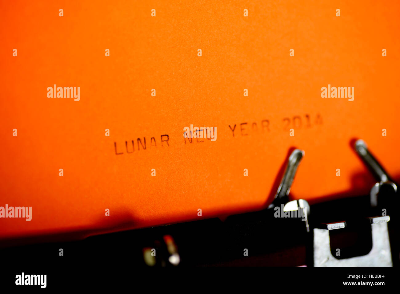 Lunar New Year type on old typewriter Stock Photo - Alamy