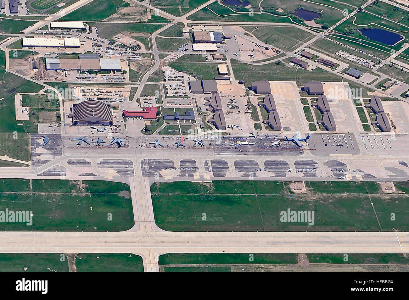 An aerial view of the 2011 Dakota Thunder airshow at Ellsworth Air ...