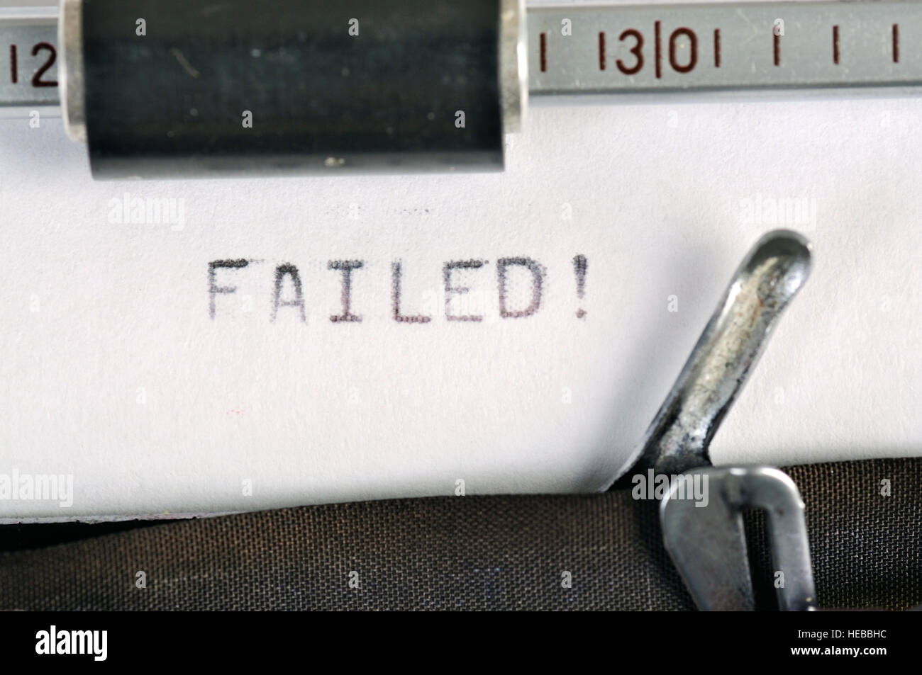 Failed typed on the paper with old type writer Stock Photo - Alamy