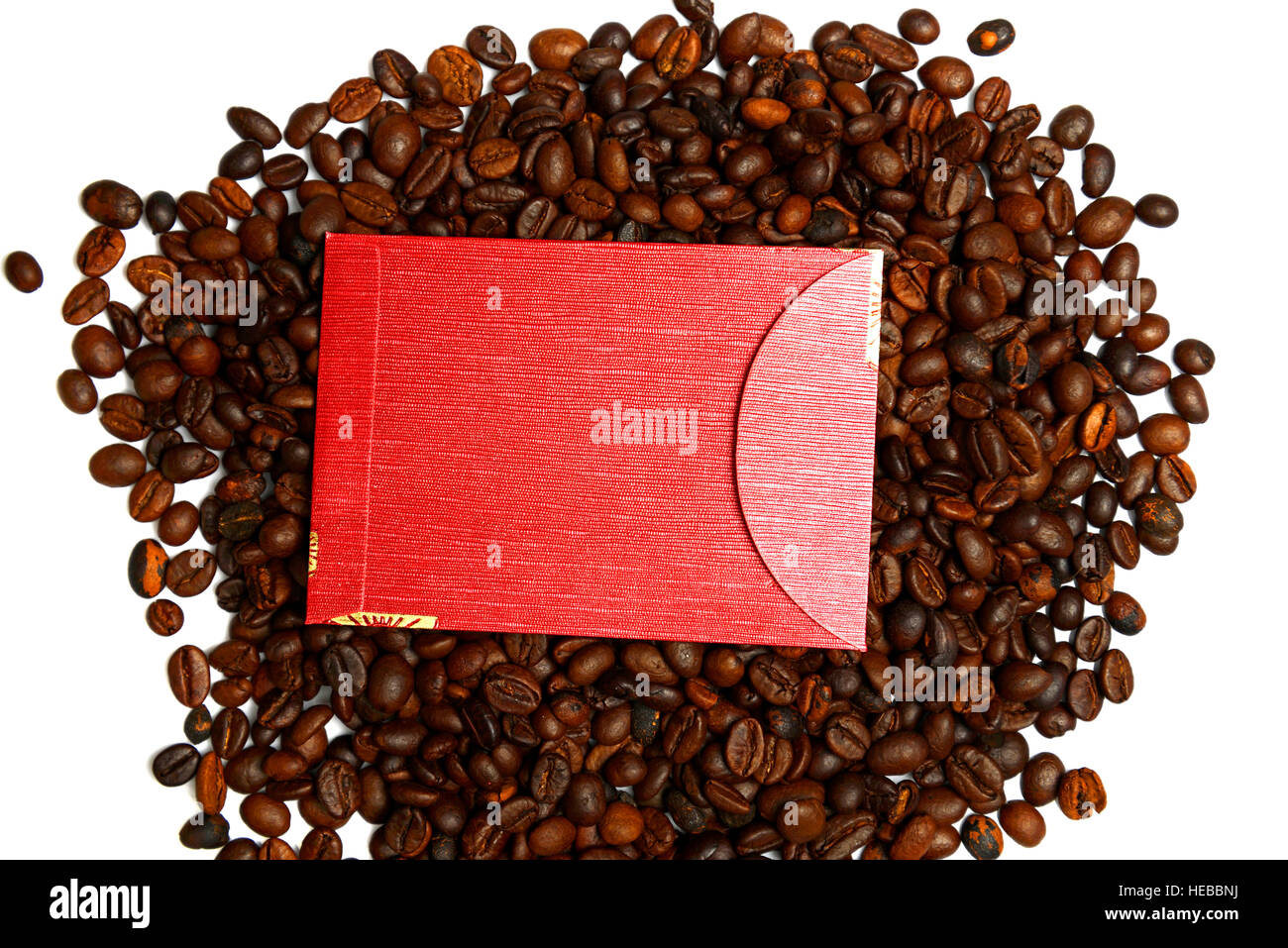 Chinese ang pao and coffee bean isolated over white background Stock ...
