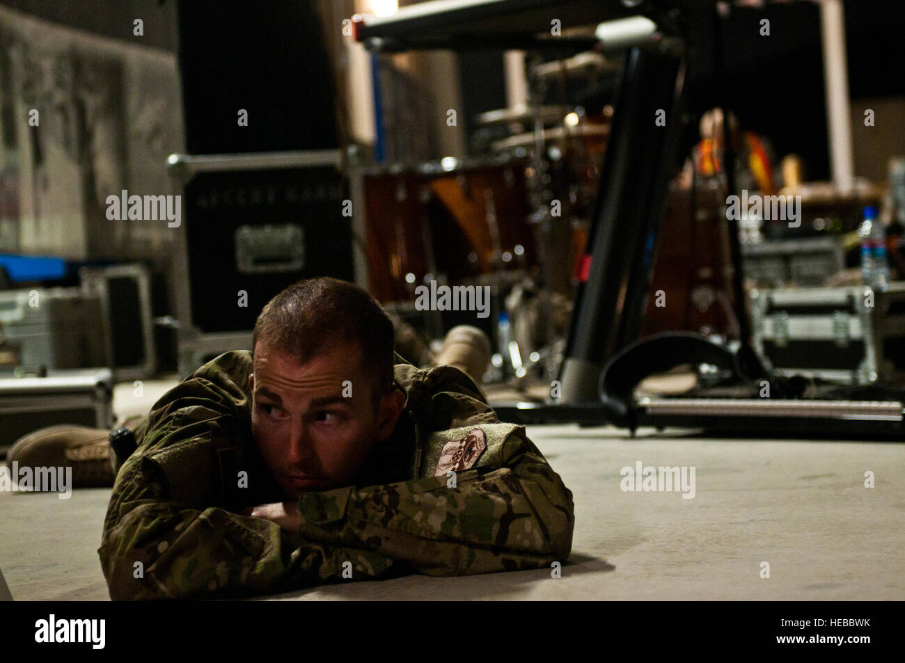 Senior Airman Ryan Rager, a member of the U.S. Air Forces Central band ...
