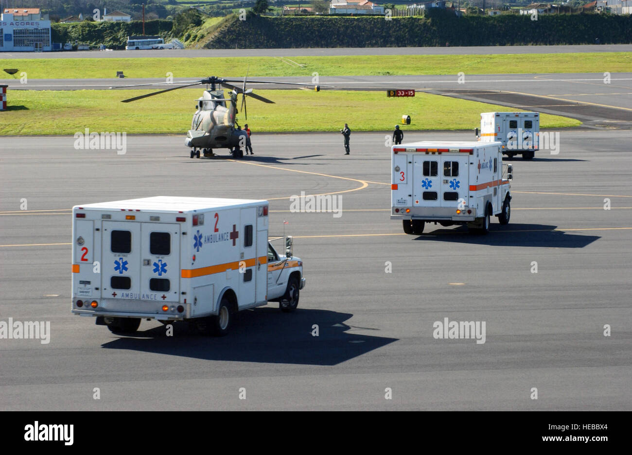 US Air Force (USAF) Ambulances from the 65th Medical Group (MG), Lajes ...