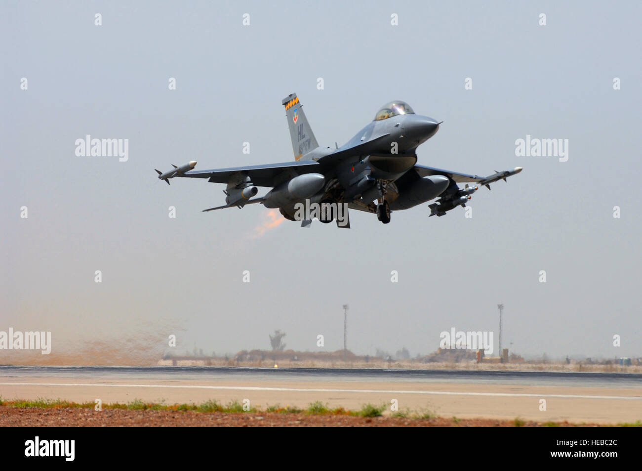 An air force f 16 fighting falcon at balad air base hi-res stock ...