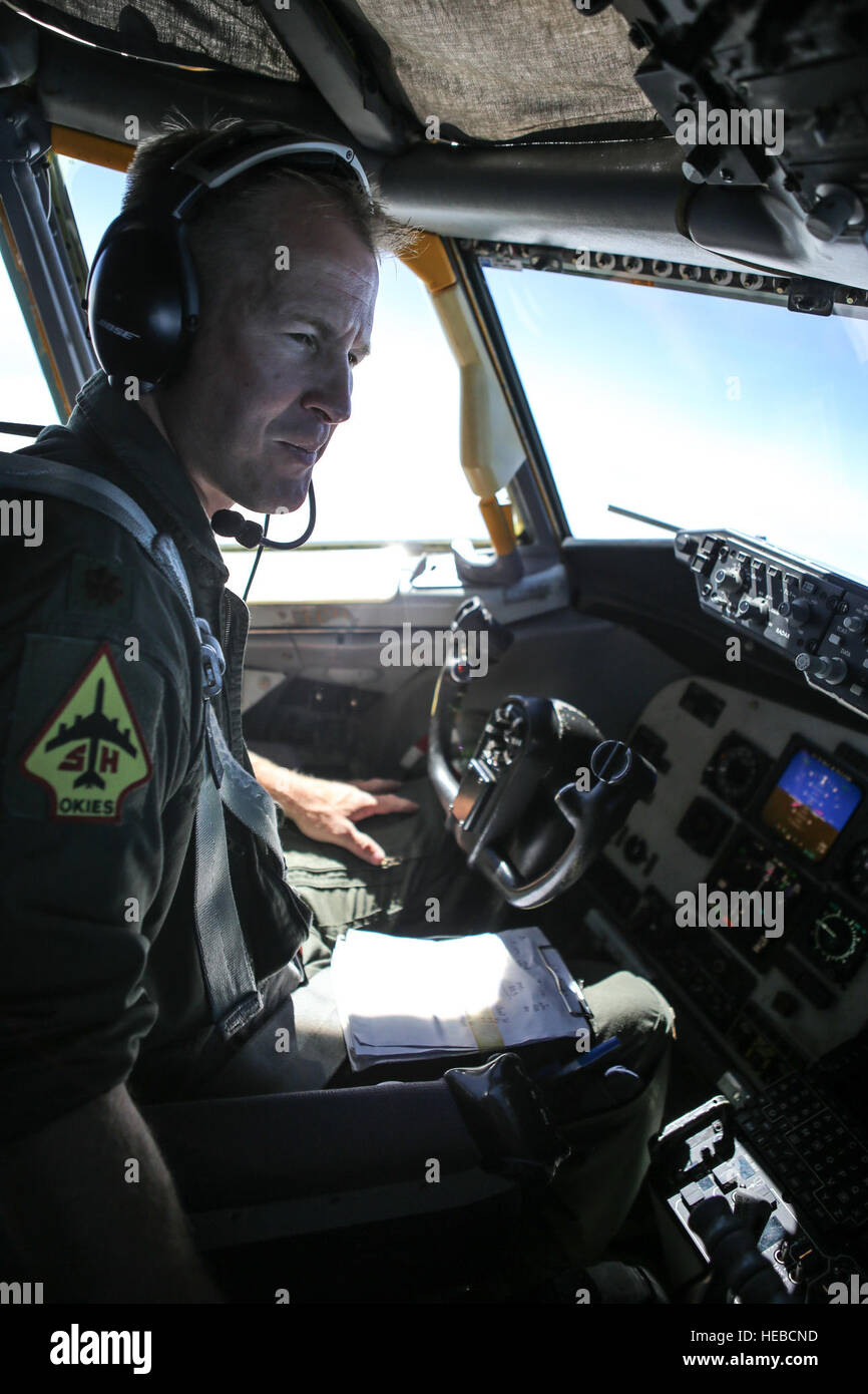 U.S. Air Force Maj. Matthew Biggs, a pilot with the 465th Air Refueling ...