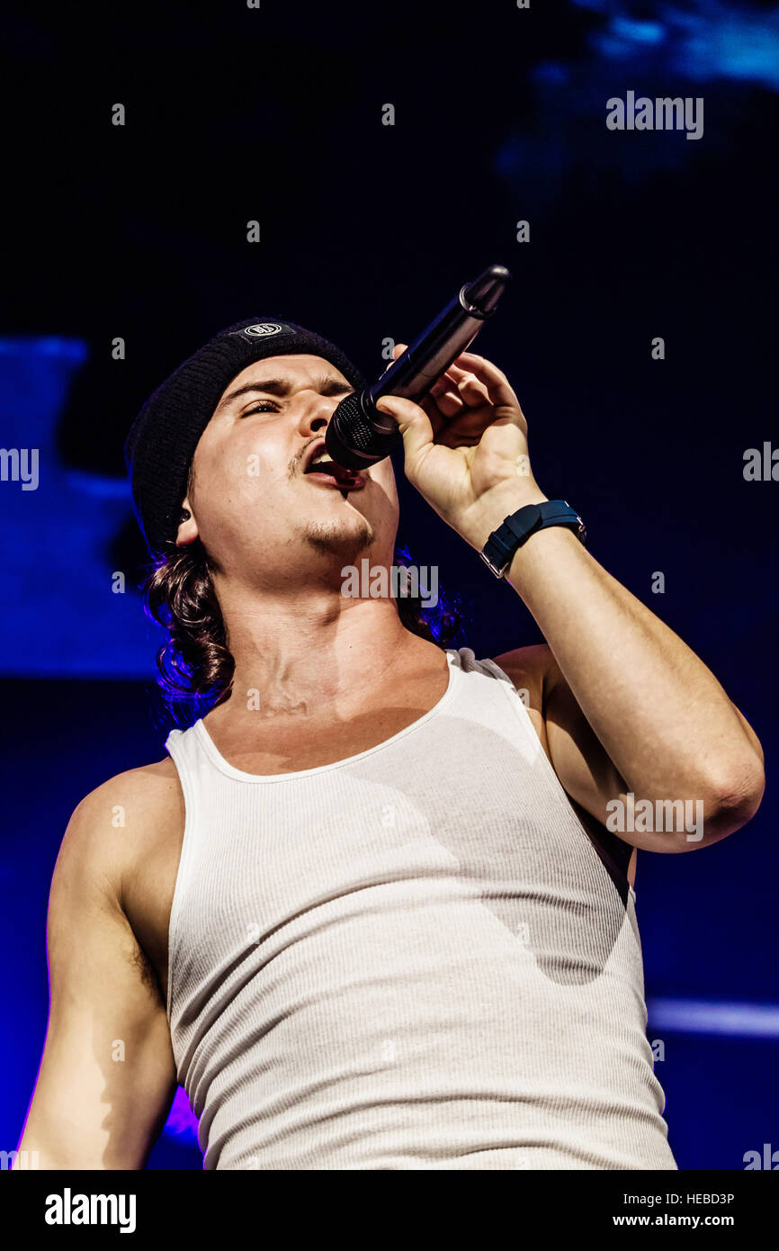Lukas Forchhammer of Lukas Graham performing at 93.3 FLZ's iHeartRadio ...