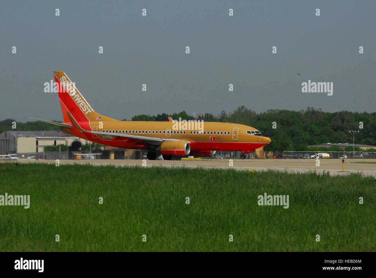 Southwest Airlines arrives at Hulman Field, Terre Haute, Ind., with ...