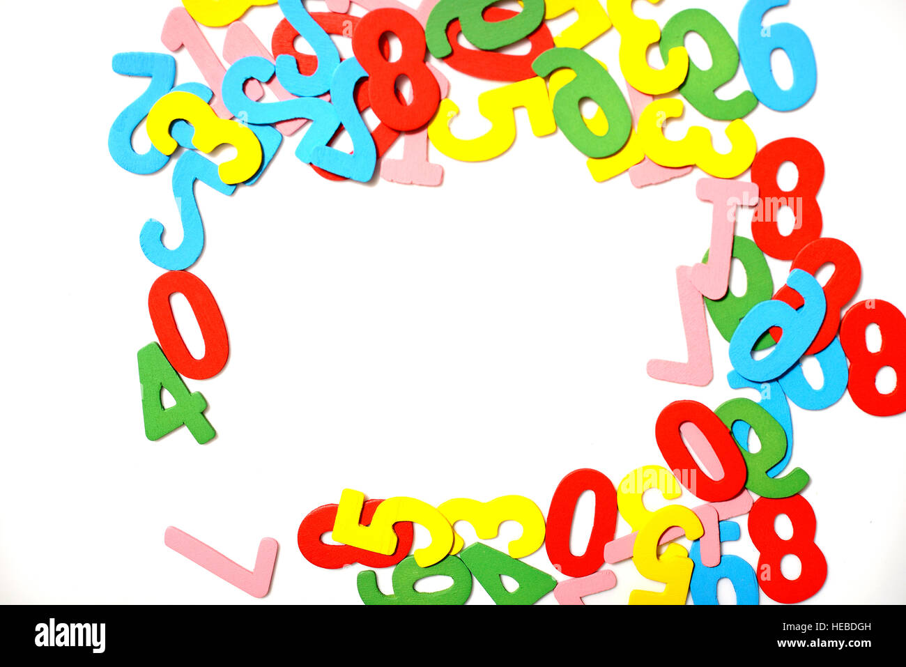 Color wooden number isolated over white background Stock Photo - Alamy