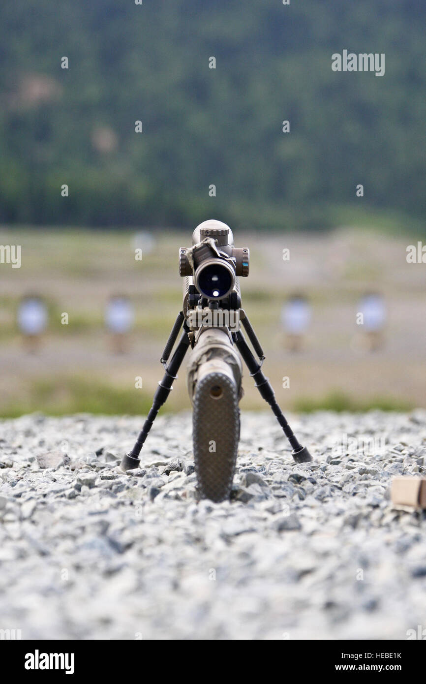 he M110 Semi-Automatic Sniper System is set up and ready as Soldiers ...