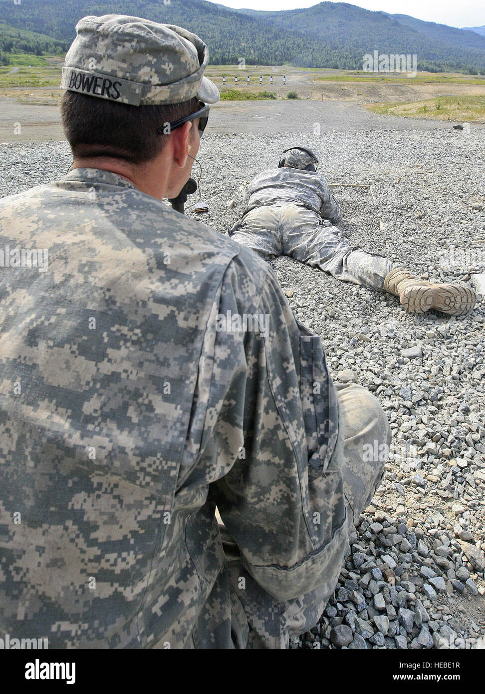 Army Spc. Aaron Bowers, front, Headquarters and Headquarters Company ...