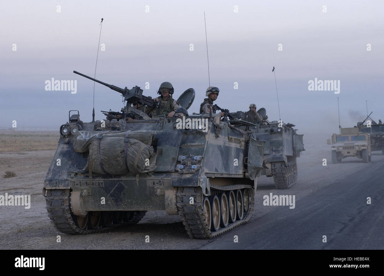 U.S. Army armored vehicles from the 1st Battalion, 4th Cavalry Regiment ...