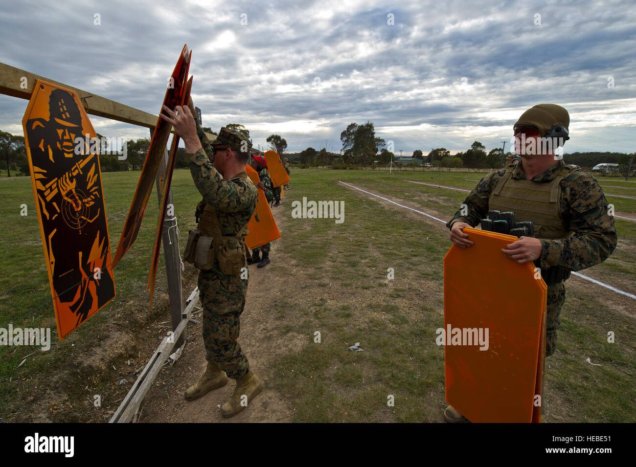 (Left) U.S. Marine Corps Cpl. Blake Cameron and Marine Sgt. Cody R ...